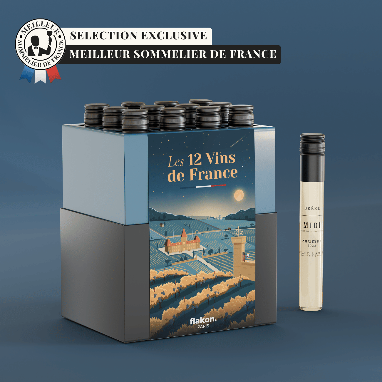 Coffret 12 Vins de France - Dégustation de Vin - Flakon